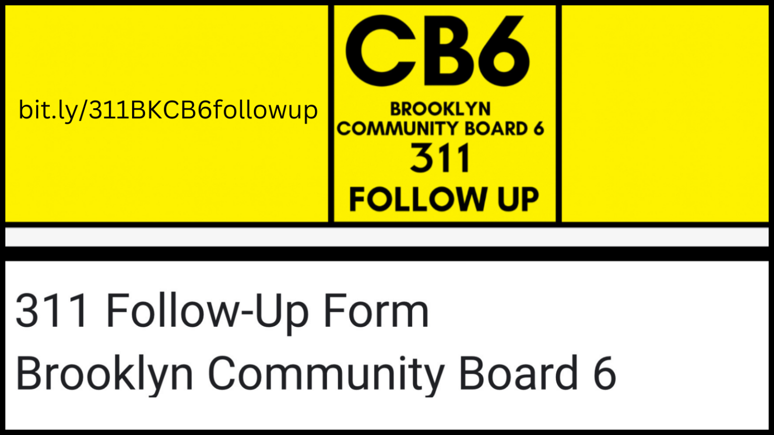 You can also follow up on your 311 complaints by letting us know about ...